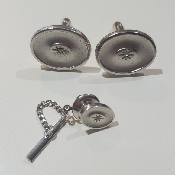 Anson | Accessories | Vintage Anson Silver Cufflinks Tie Tack | Poshmark